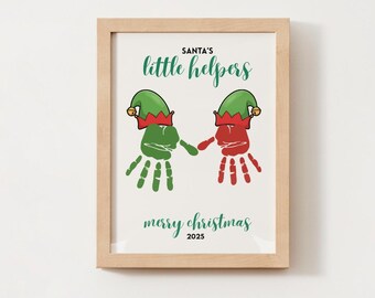 Santa's Little Helpers Elves Christmas Handprint 2025 Craft (digital ...
