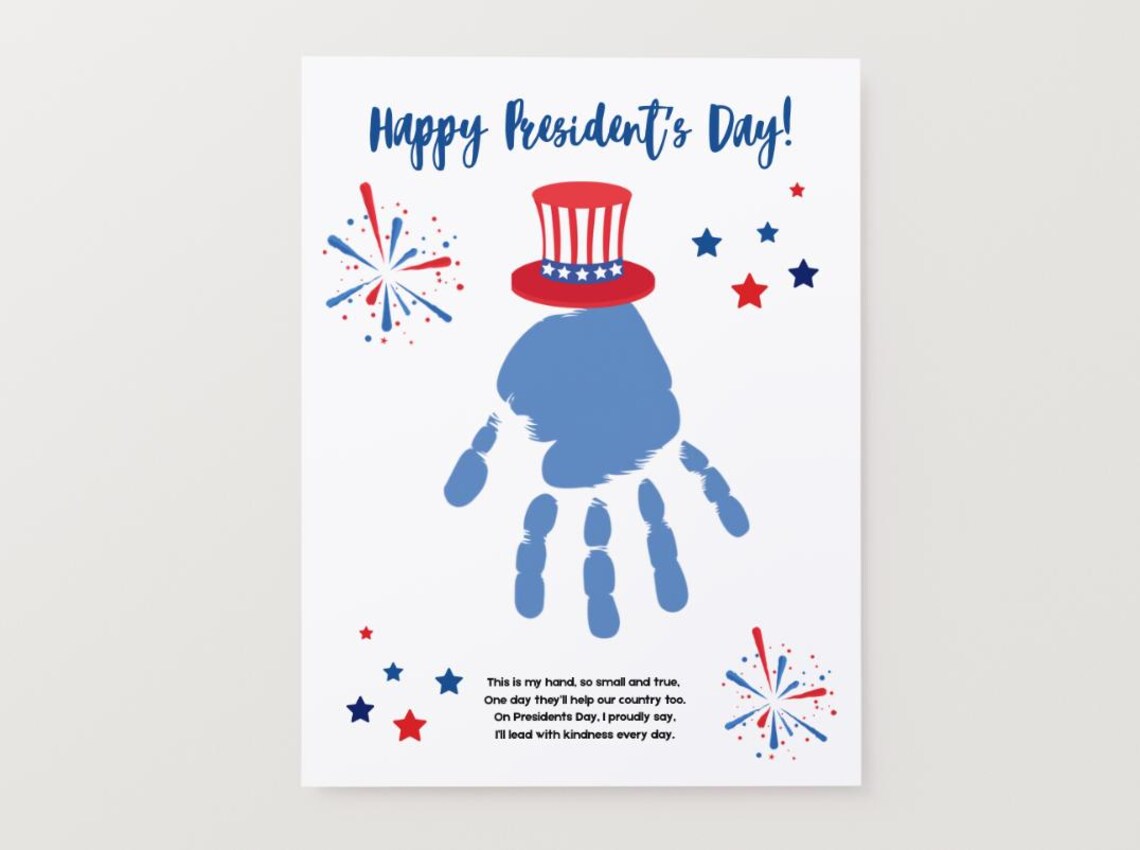 President's Day Handprint Poem Craft, Classroom Preschool Children Art ...