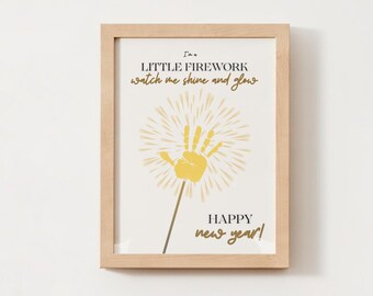 Little Firework New Year Handprint Craft (digital Printable Vertical ...