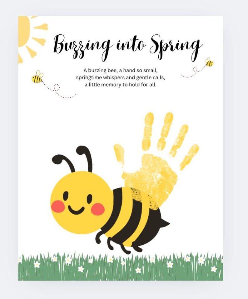 Buzzing Into Spring Bee Handprint Seasonal Children's Craft (digital ...