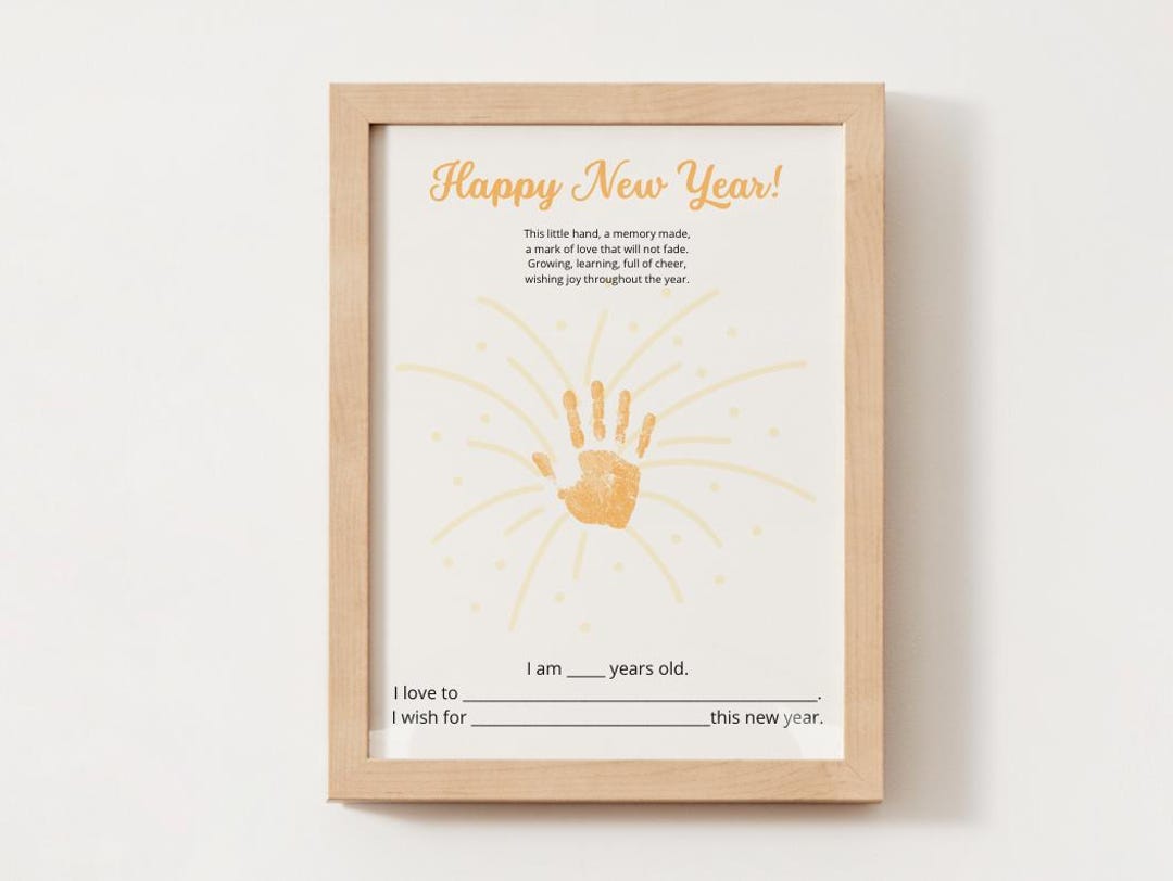 New Year Handprint Poem Craft (digital Printable Vertical PDF) - Etsy