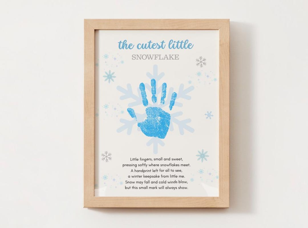 Winter Cutest Little Snowflake Handprint Craft (digital Printable ...