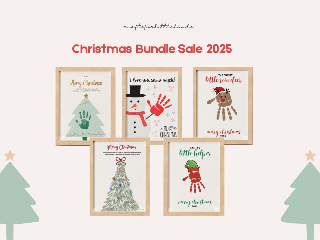 Christmas Handprint Bundle 2025 Children's Craft (digital Printable ...