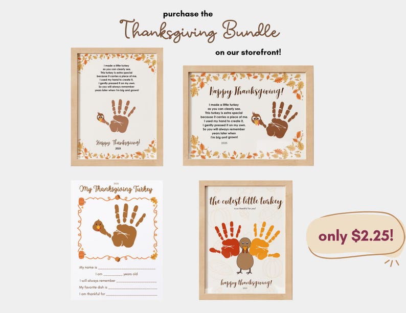 Thanksgiving Turkey Handprint 2025 Craft / Digital Printable Vertical ...