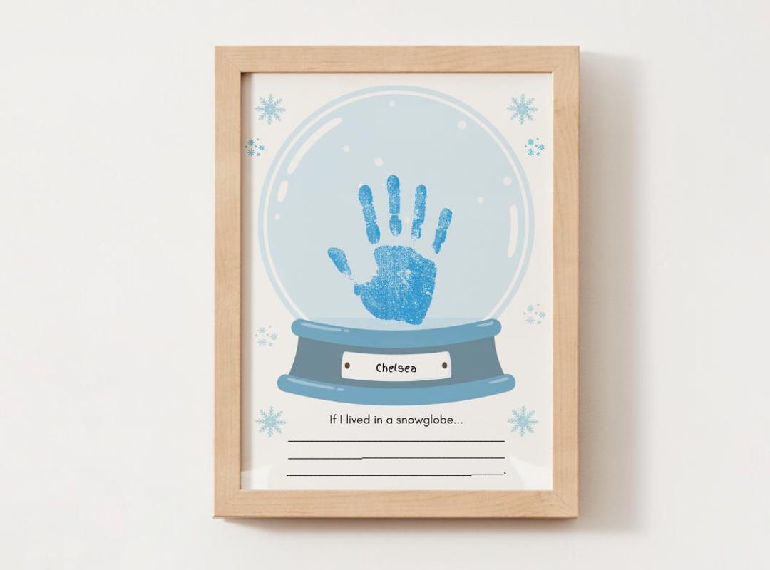 Snowglobe Winter Christmas Craft With Handprint or Personalized Photo ...
