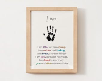 I Am Affirmations Handprint Art, Kids Room Decor (digital PDF Print) - Etsy