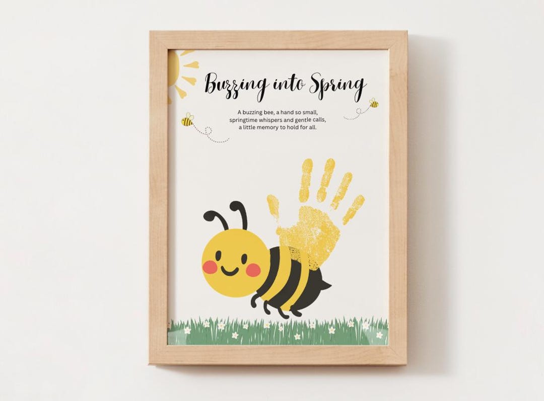 Buzzing Into Spring Bee Handprint Seasonal Children's Craft (digital ...