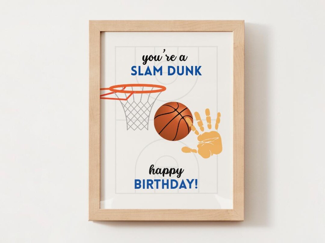 Happy Birthday Basketball Theme Slam Dunk Craft (digital Printable ...