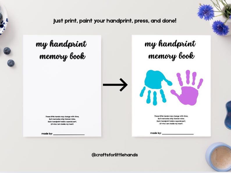 Handprint Memory Book Yearly Children's Crafts Bundle Digital PDF ...