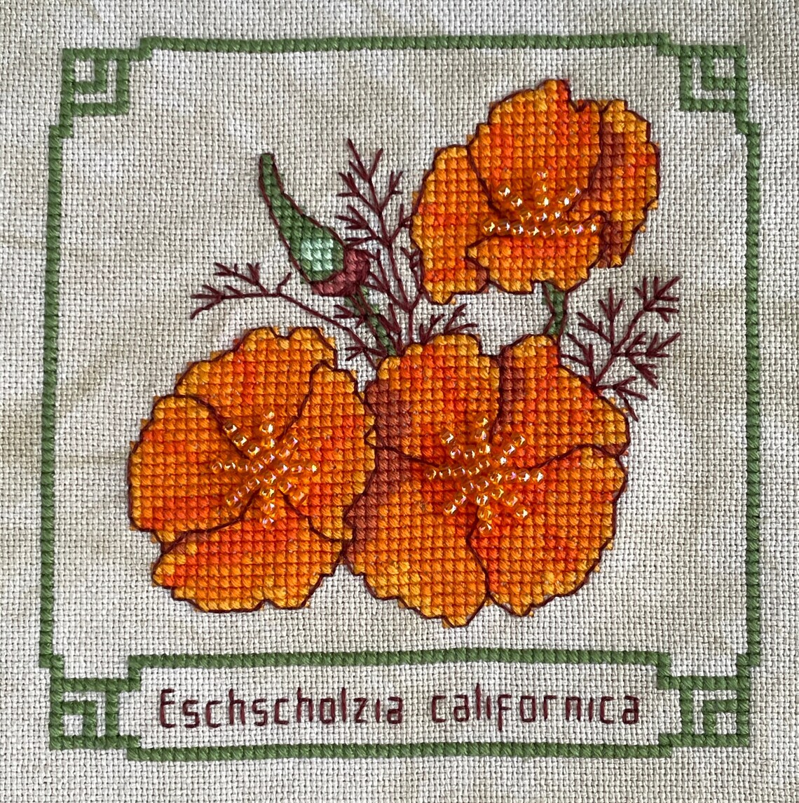 California Poppy Cross Stitch Pattern PDF - Instant Download - Etsy