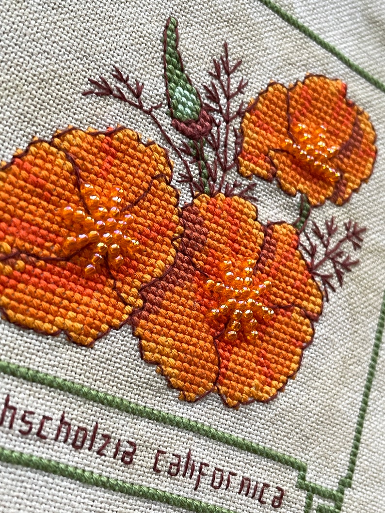California Poppy Cross Stitch Pattern PDF - Instant Download - Etsy