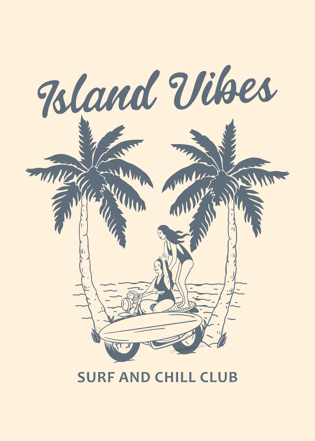 Island Vibes Surf and Chill Club PNG Graphic, Surf Art (digital ...