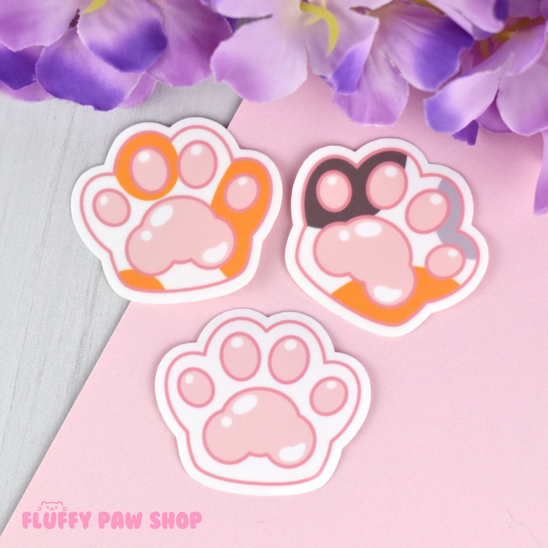 Cat Paw Vinyl Sticker, Cute Cat Paw Decal, Cat Paw Pad Sticker, Kitten ...