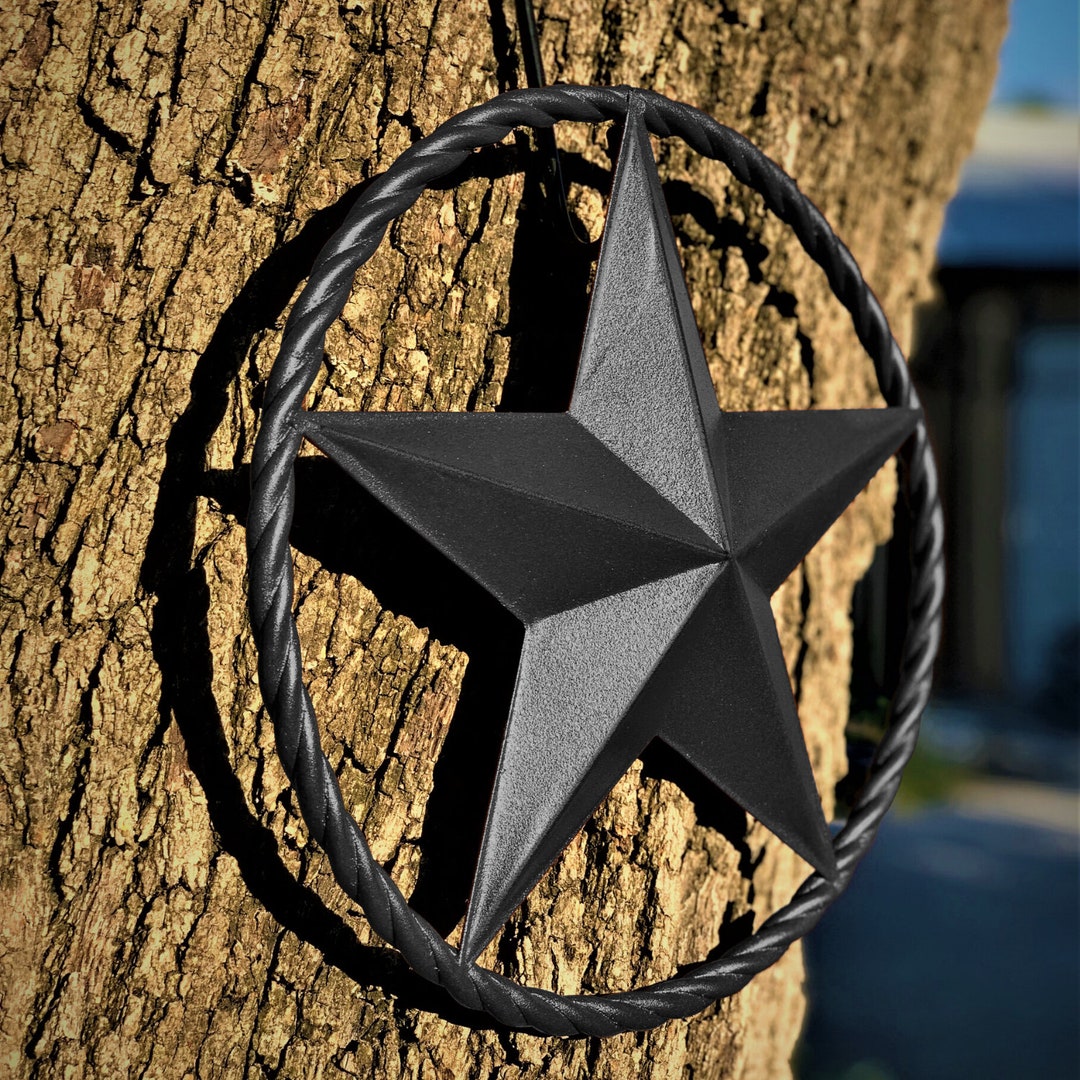 12" Dark Bronze Barn Star - Heavy Gauge Metal Iron Western Farmhouse ...