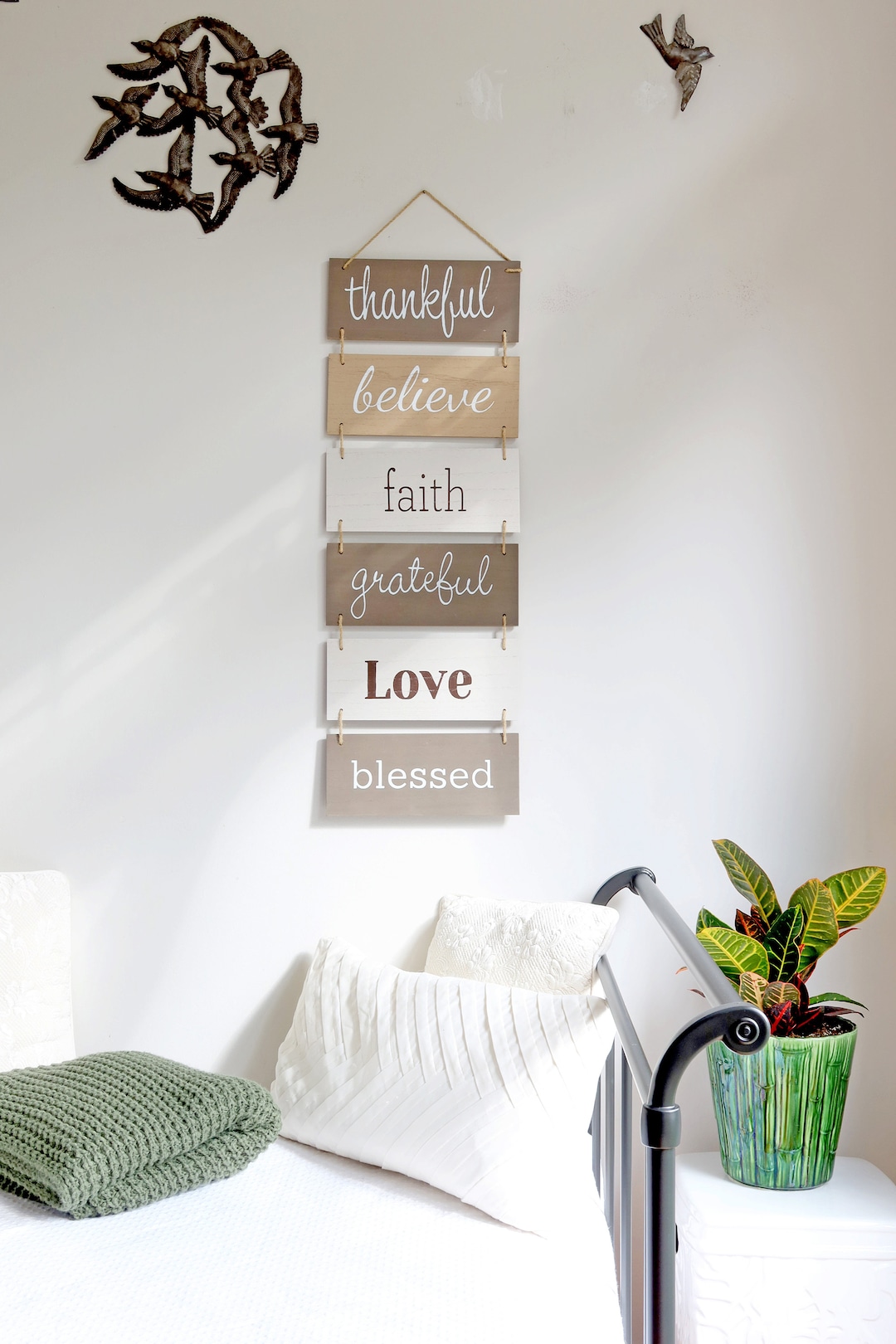 Hanging Wood Sign - Welcome Vertical Wall Art Decorations, Rustic Home ...