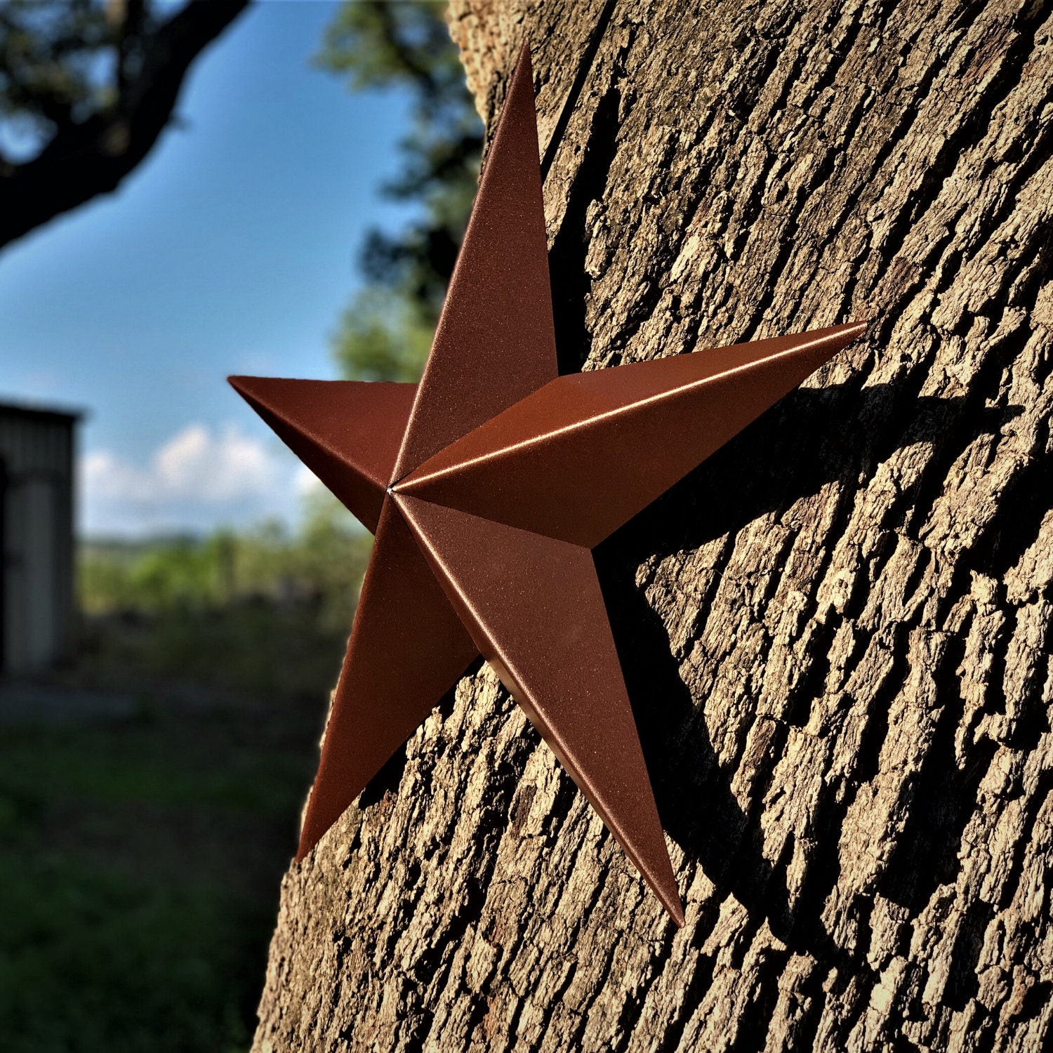 22" Rustic Barn Star Iron Farmhouse Metal Wall Decor Rust Resistant ...