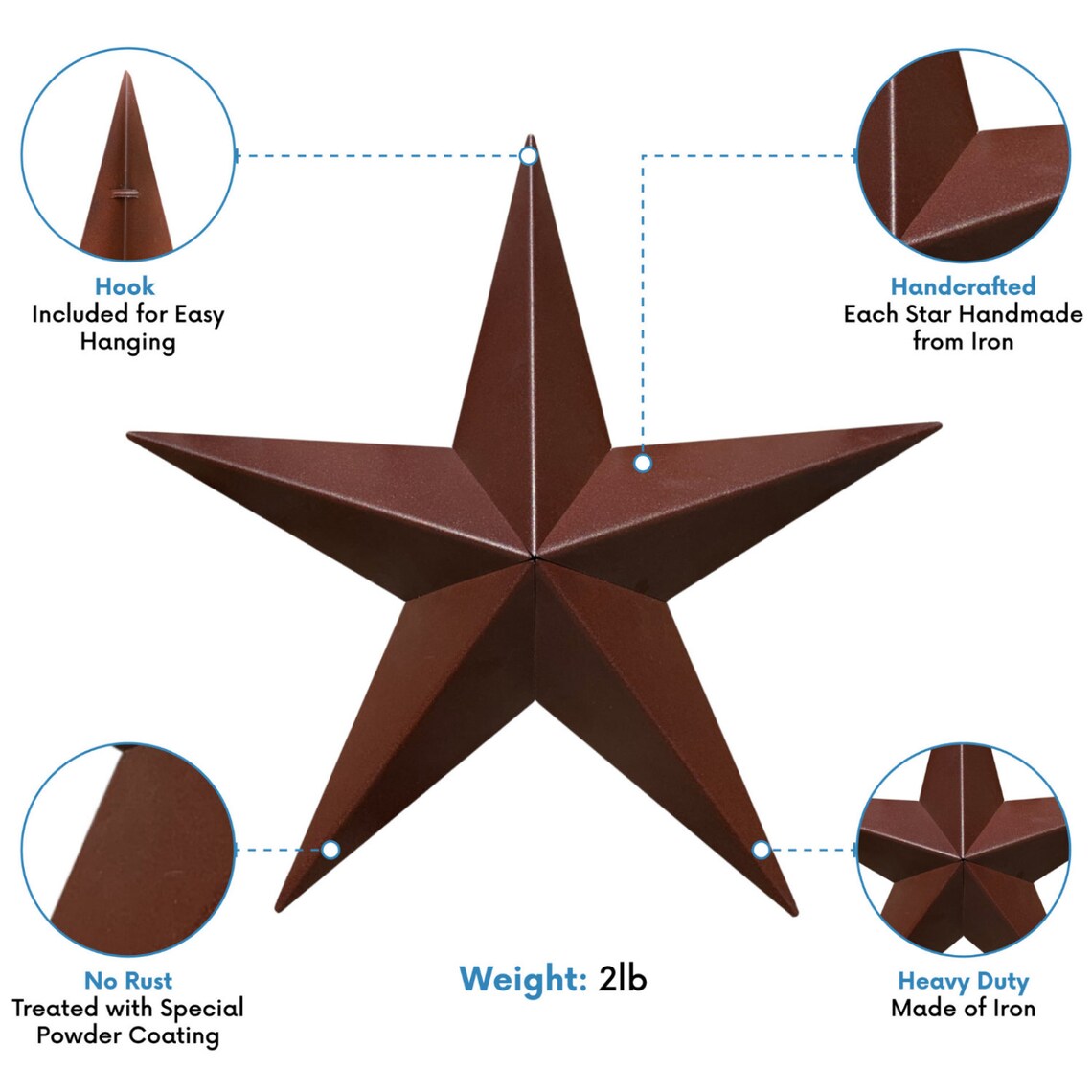 22 Rustic Barn Star Iron Farmhouse Metal Wall Decor Rust - Etsy