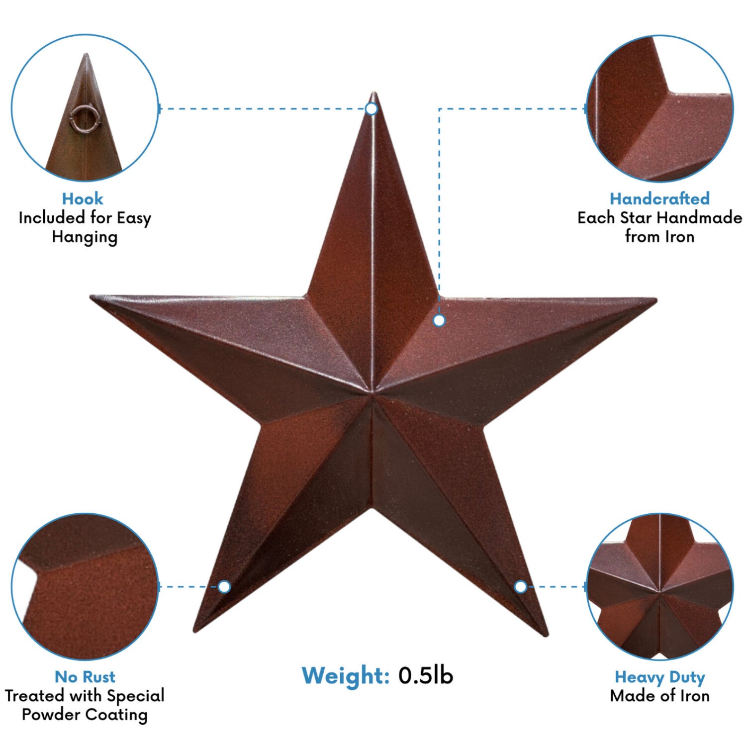 11 Rustic Barn Star Heavy Gauge Metal Iron Western | Etsy