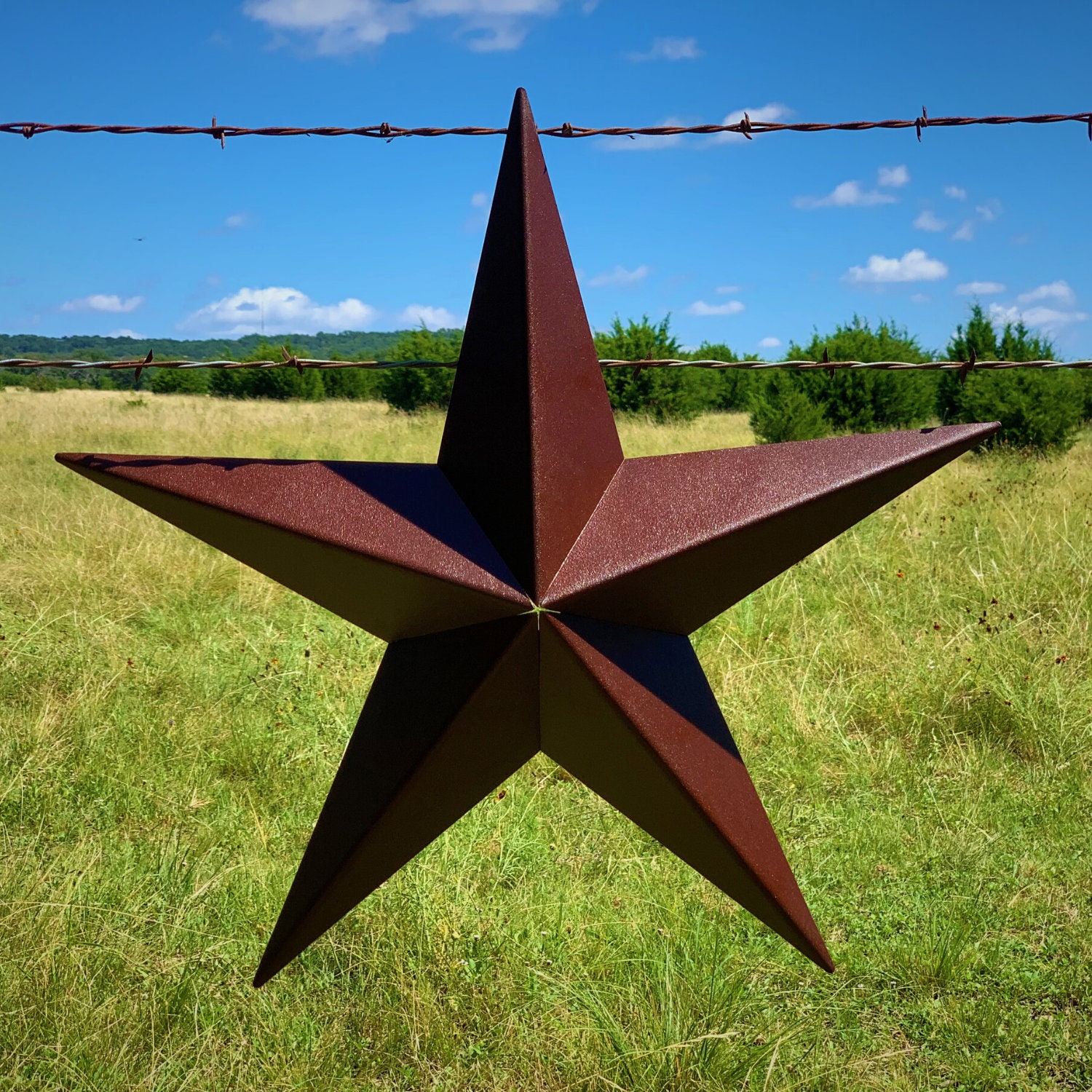 22" Rustic Barn Star Iron Farmhouse Metal Wall Decor Rust Resistant ...