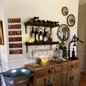 Wall Bar Décor – Bar Accessories for Home Pub, Beer Signs, Rustic Pub ...