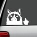 Car Decals - Car Stickers - Vinyl Decals - Grumpy Cat Middle Finger ...