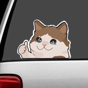 Thumbs up Crying Cat Meme Sticker Car Decals Vinyl Stickers Laptop ...