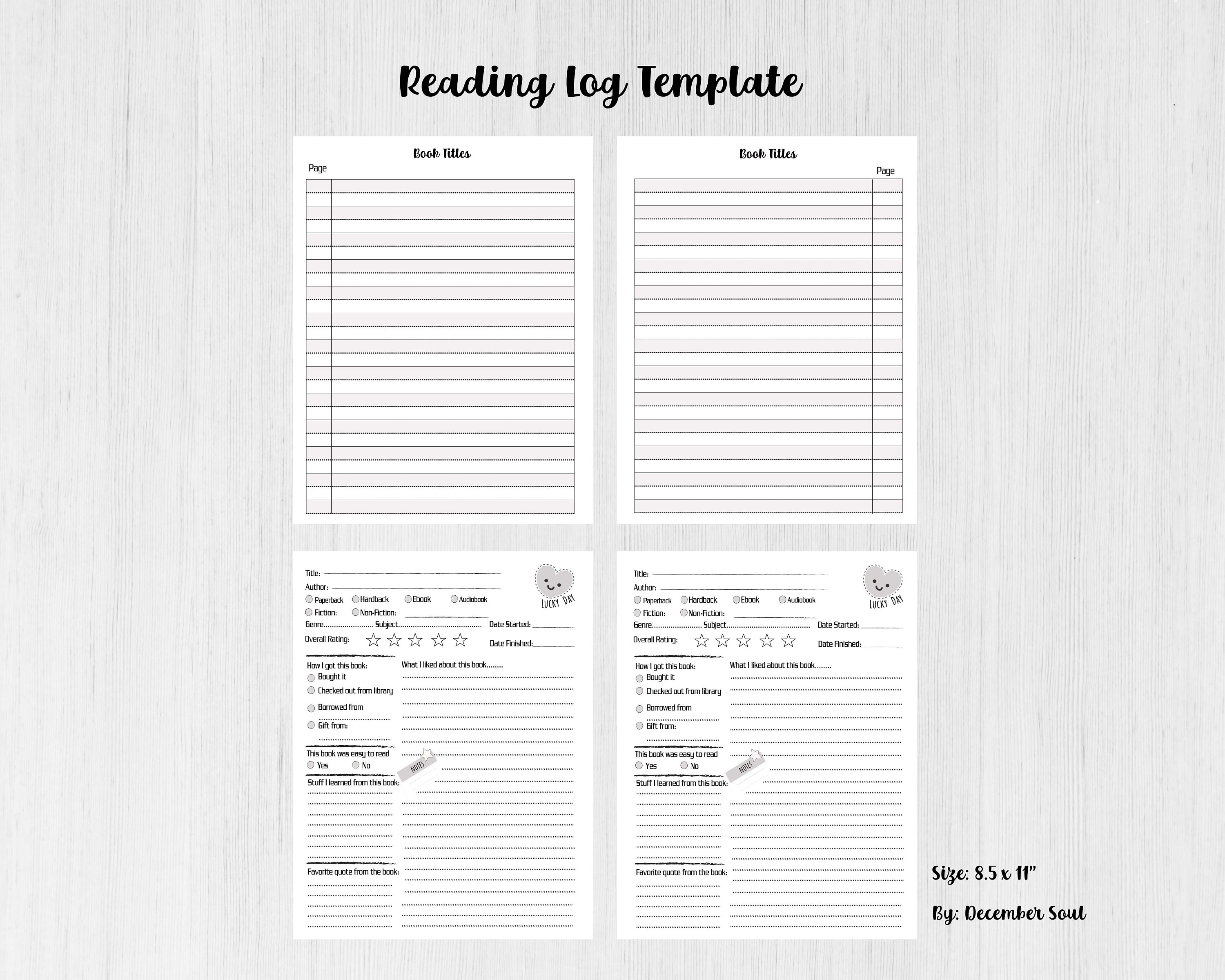 Reading Log; Reading Tracker, Homeschool, Book Tracker, Book Log, Back ...