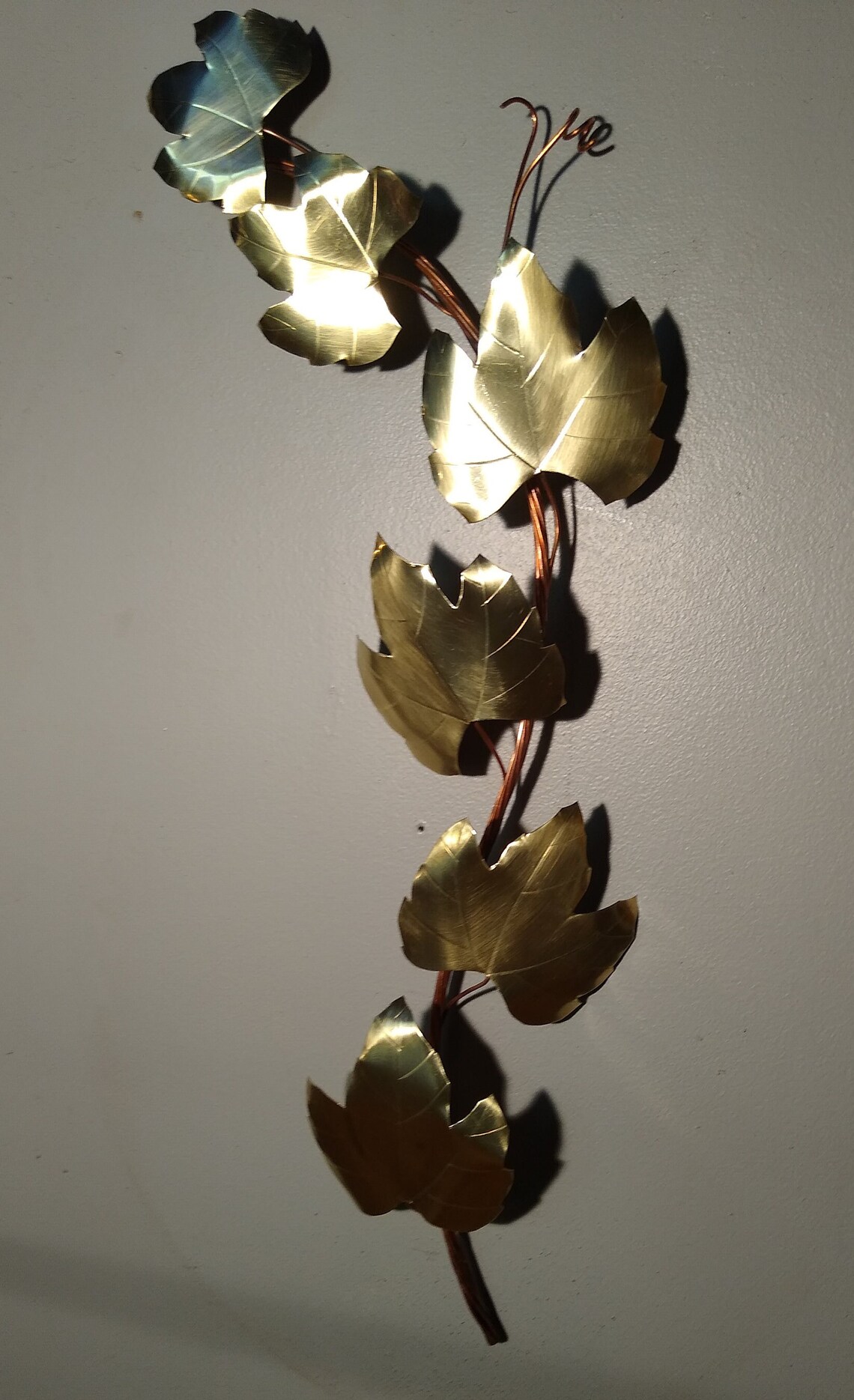 Copper Swoosh, Grapevine Leaves, Wall Hanging, Wall Decor, Copper ...