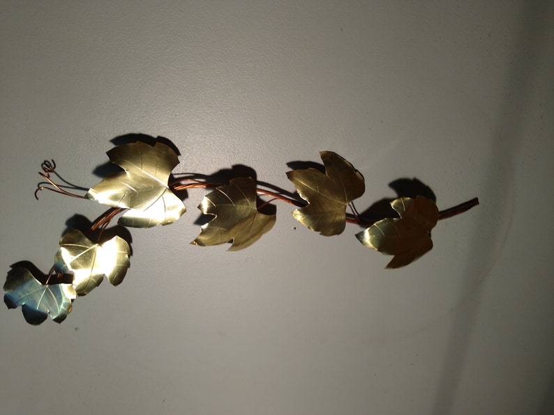Copper Swoosh, Grapevine Leaves, Wall Hanging, Wall Decor, Copper ...