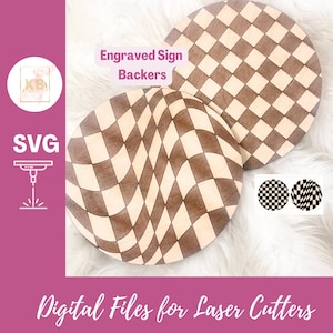 Checkered Retro Sign Backers SVG Digital Download Laser File, Warped ...