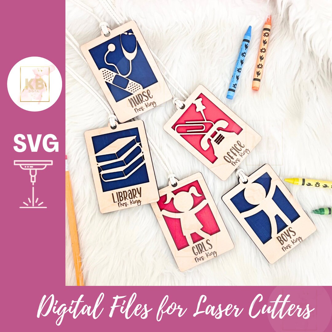 Teacher Classroom Hall Passes Digital Download SVG File for Laser ...