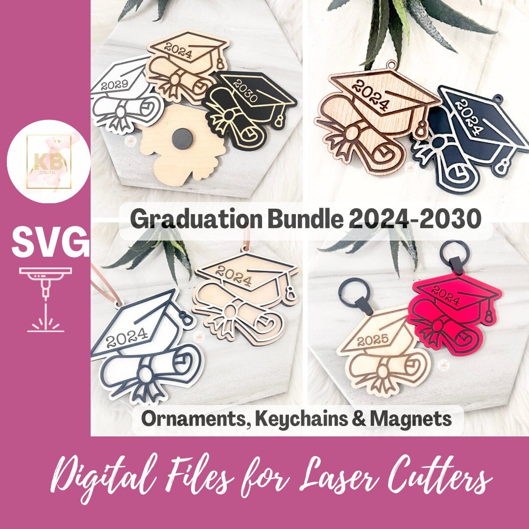 2026 Graduation 2024-2030 Bundle Cap Diploma Ornament, Keychain and ...