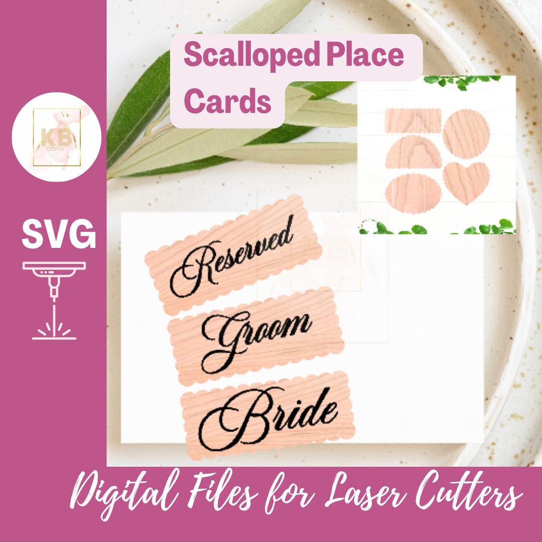 Scalloped Place Cards Table Setting SVG Digital Download Laser File ...