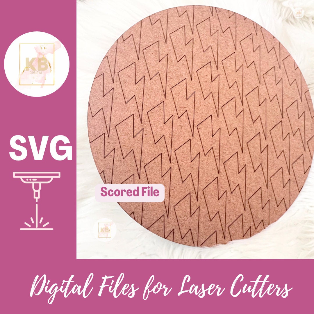 Scored Lightning Bolt Pattern Sign Backer SVG Digital Download Laser ...