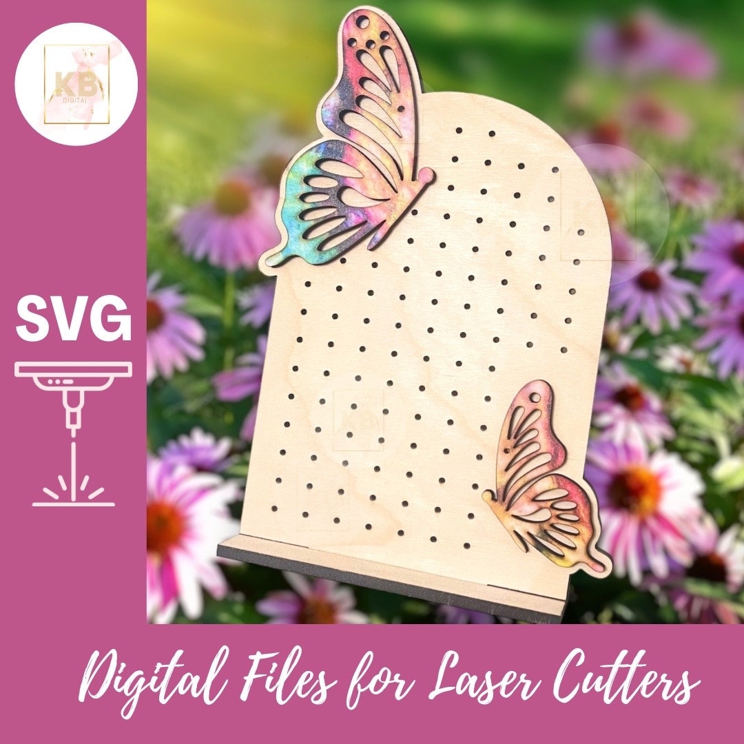 Butterfly Wing Laser Cut Earring Jewelry Stand Digital Download File ...