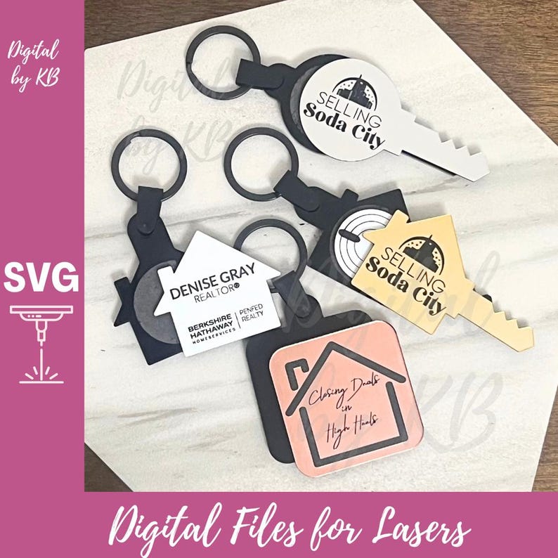 Realtor Business NFC Keychain Bundle, Real Estate Digital SVG Laser ...