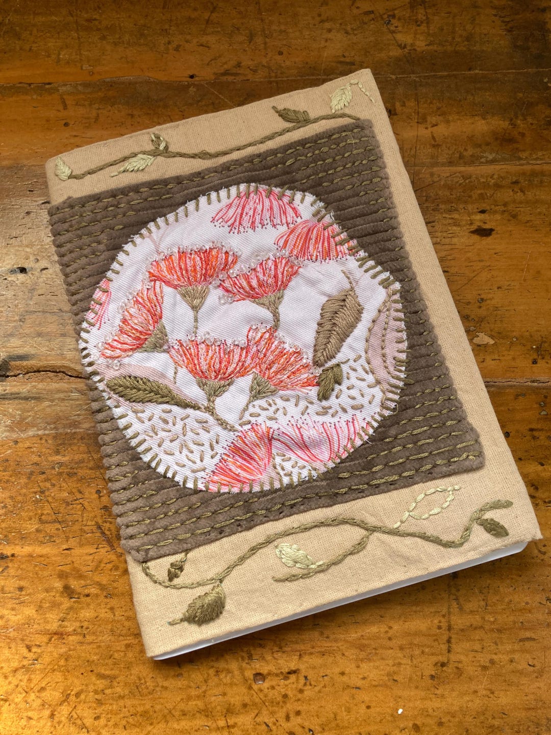 Slow Stitch Hand Embroidered Book Cover With Notepad - Etsy