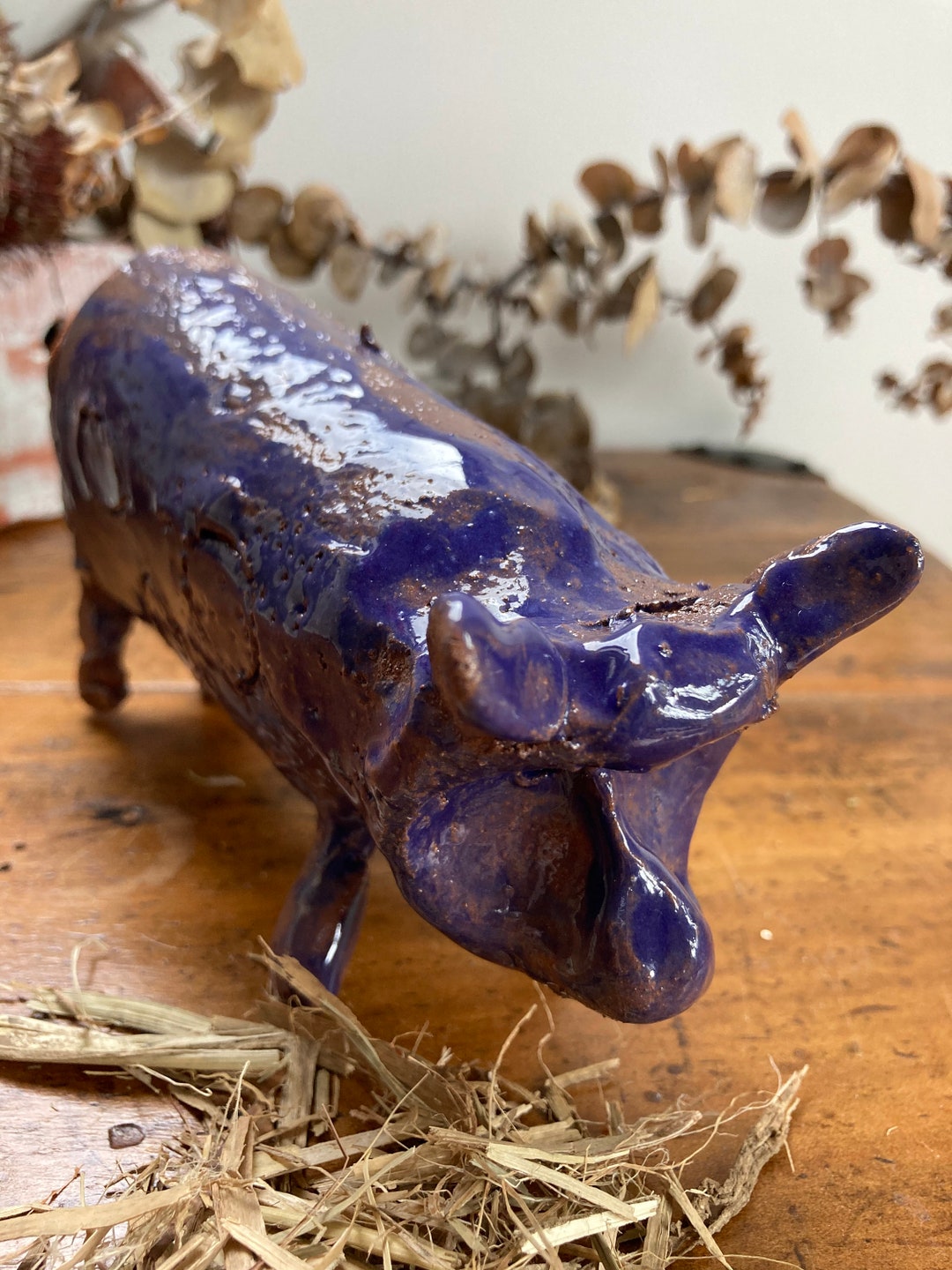 Cow, Handmade Ceramic Animal, Cow Sculpture, Cow Collector , Ceramic ...