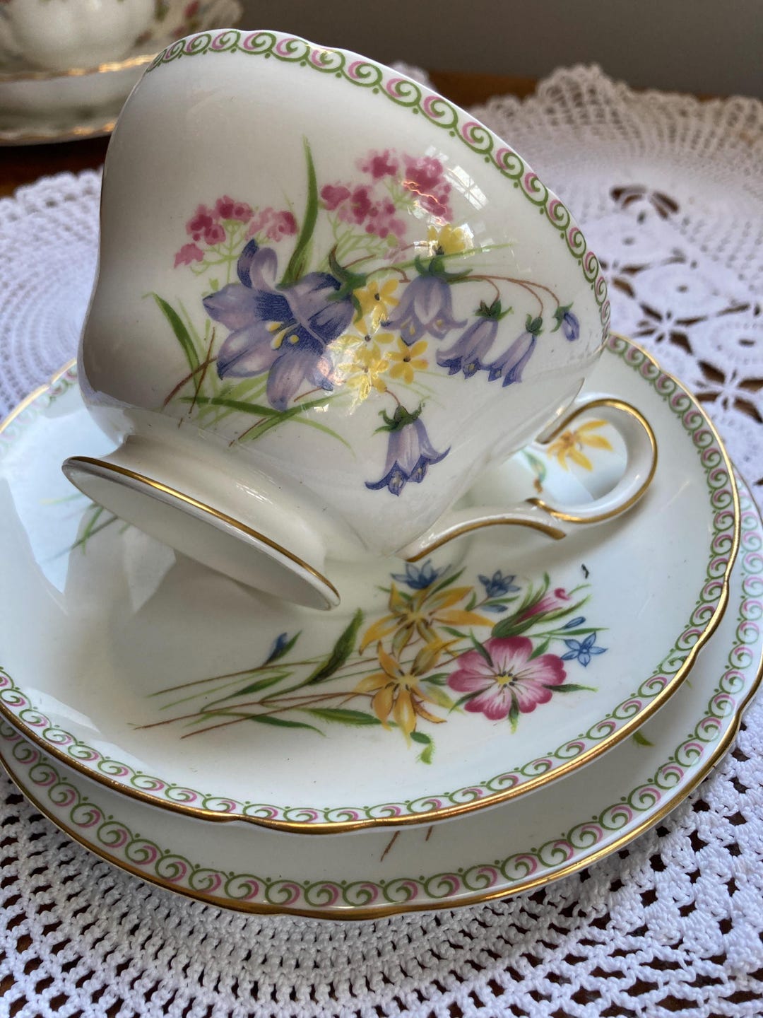 Vintage Shelley Bone China Trio, Wild Flower Pattern, Henley Shape - Etsy