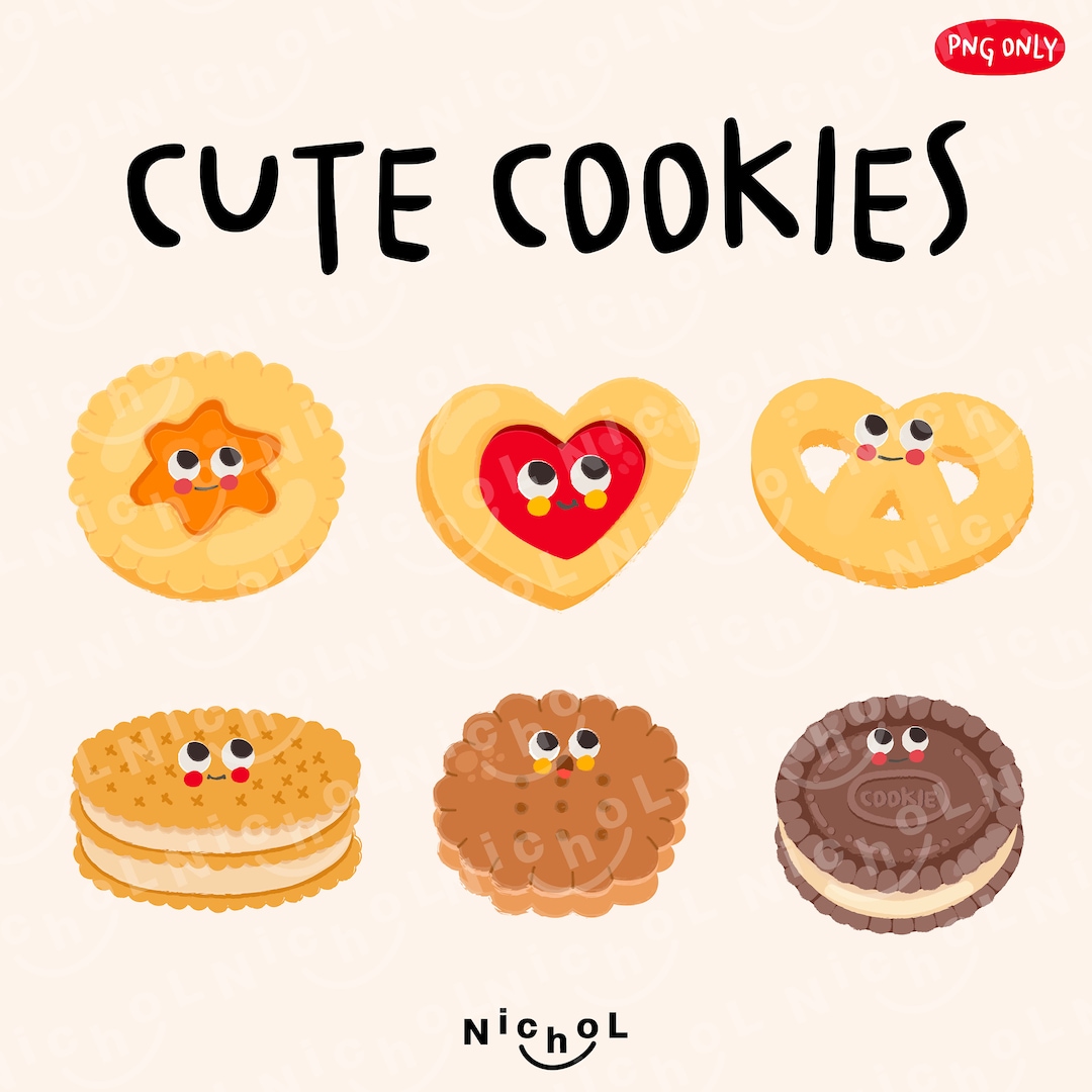 Cute Kawaii Printable Cookies Clipart / Commercial Use/ PNG - Etsy