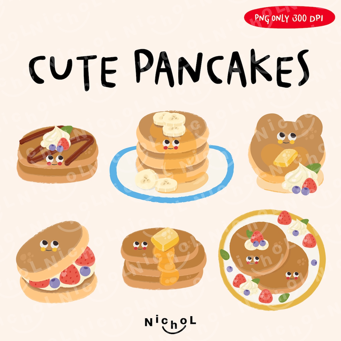 Cute Kawaii Printable Pancakes Clipart / Commercial Use/ PNG - Etsy
