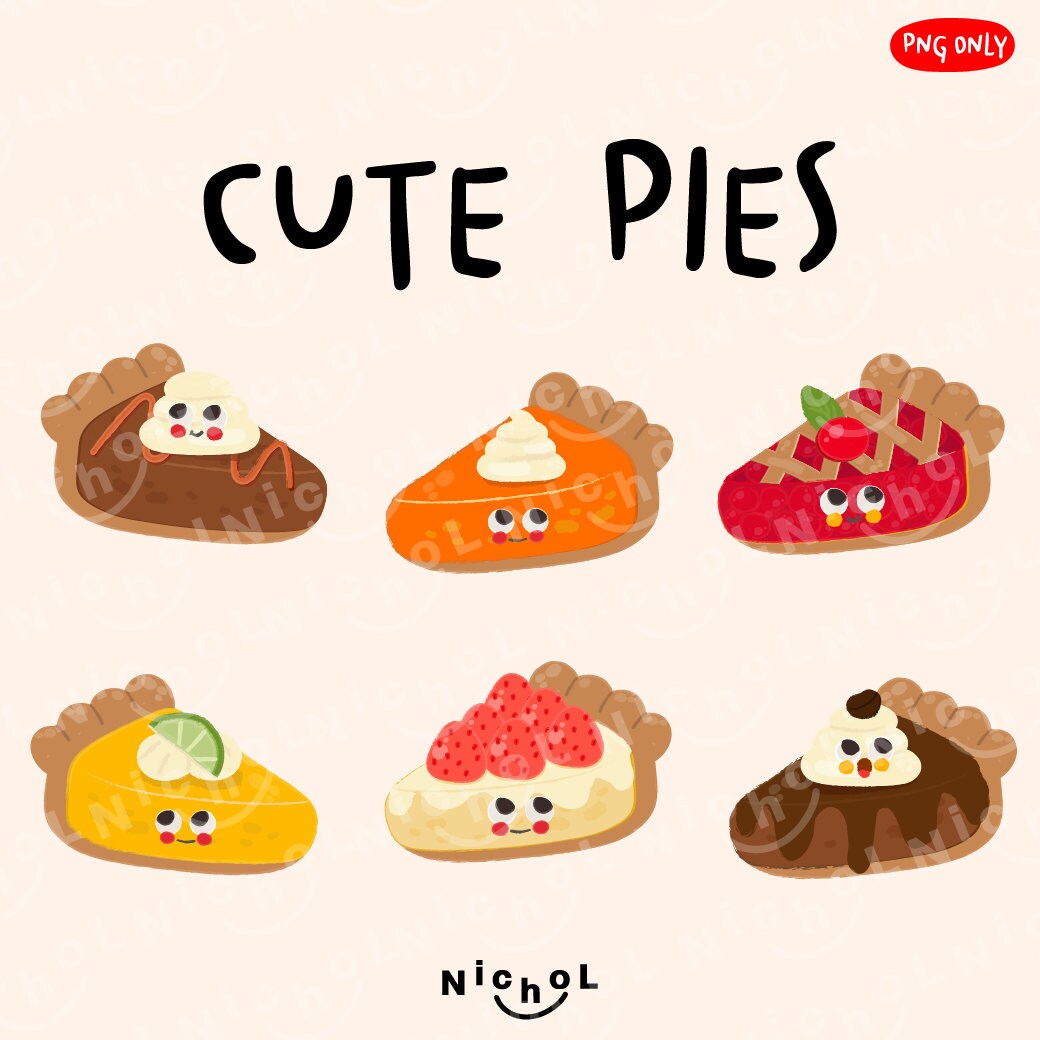 Cute Kawaii Printable Pies Clipart / Commercial Use/ PNG - Etsy
