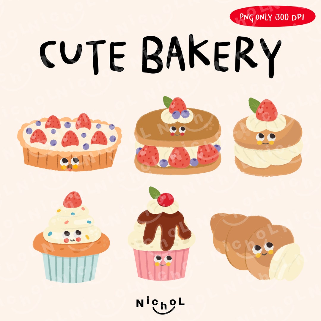 Cute Kawaii Printable Bakery Clipart / Commercial Use/ PNG - Etsy