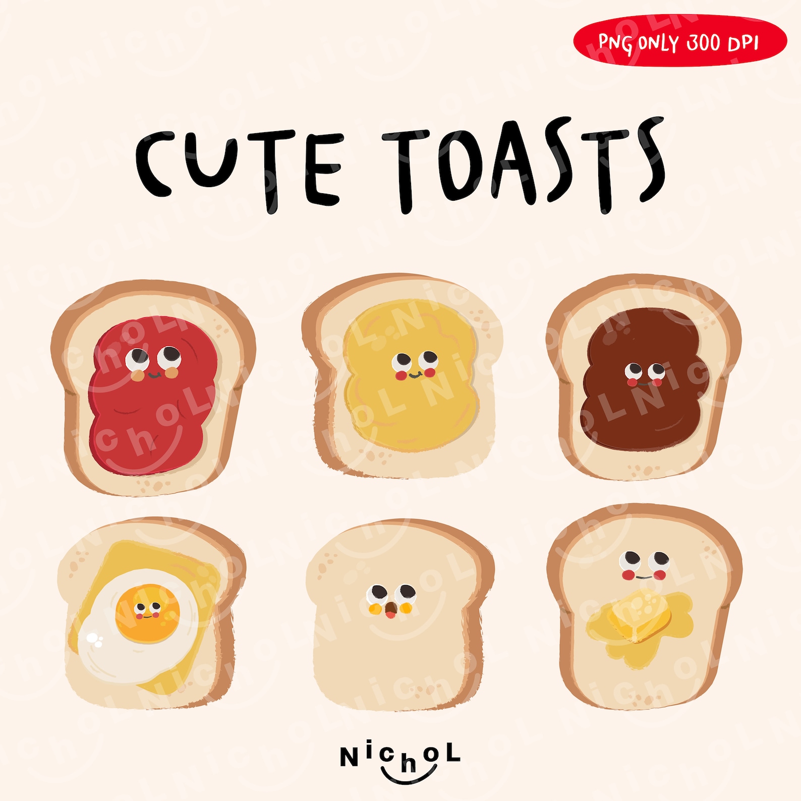 Cute Kawaii Printable Toasts Clipart / Commercial Use/ PNG - Etsy