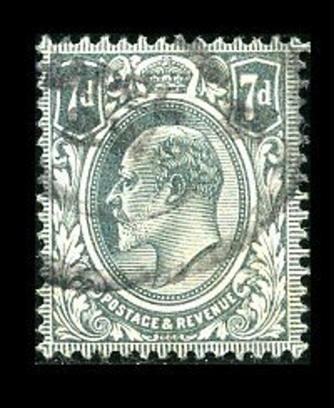 Great Britain 1902 King Edward VII Stanley Gibbons 249 1 7d Grey-black ...