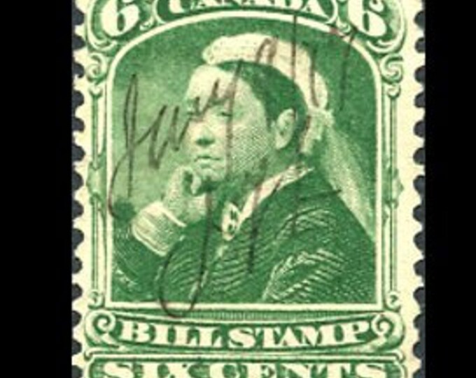 Canada 1868 - Queen Victoria - 6c Green Bill Stamp - Fine Used ...