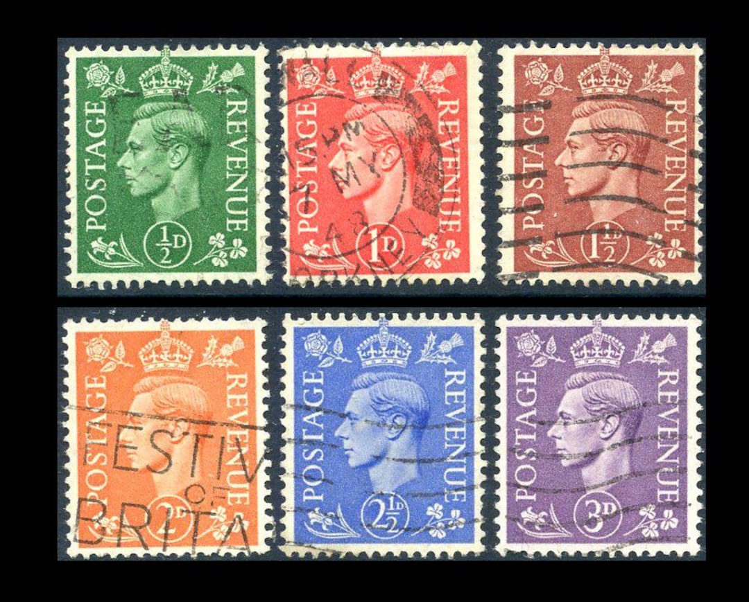 King George VI Stamps – 1941-42 Light Colour Set, Fine Used - Etsy
