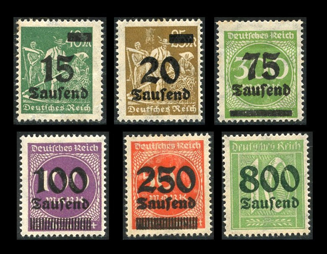 Germany 1923 - Hyperinflation Selection of 6 Stamps - Ref H 010 - Mint ...