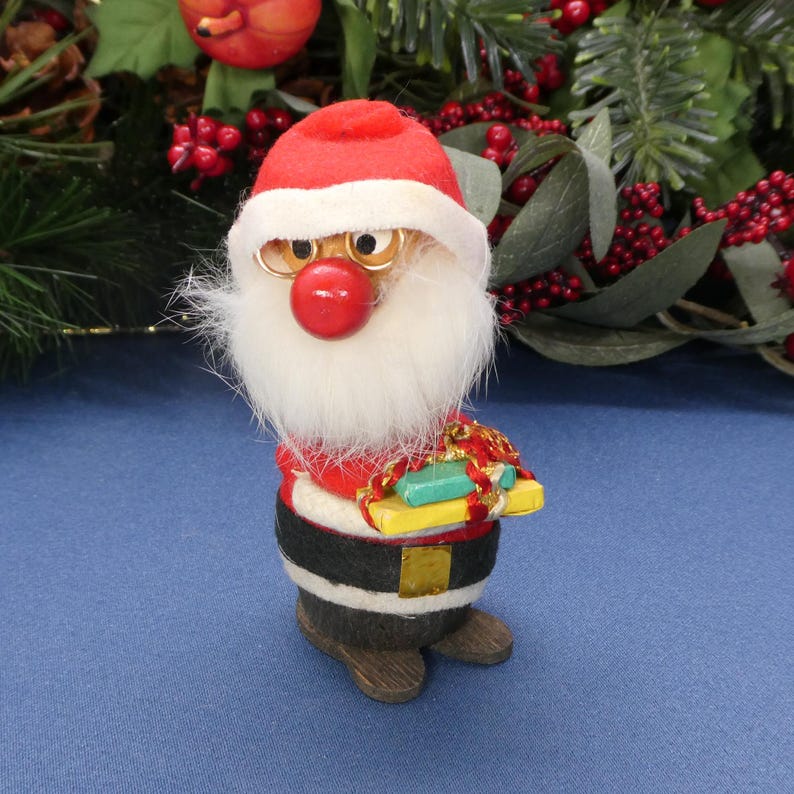 Vintage Bobble Head Wooden Santa - Etsy
