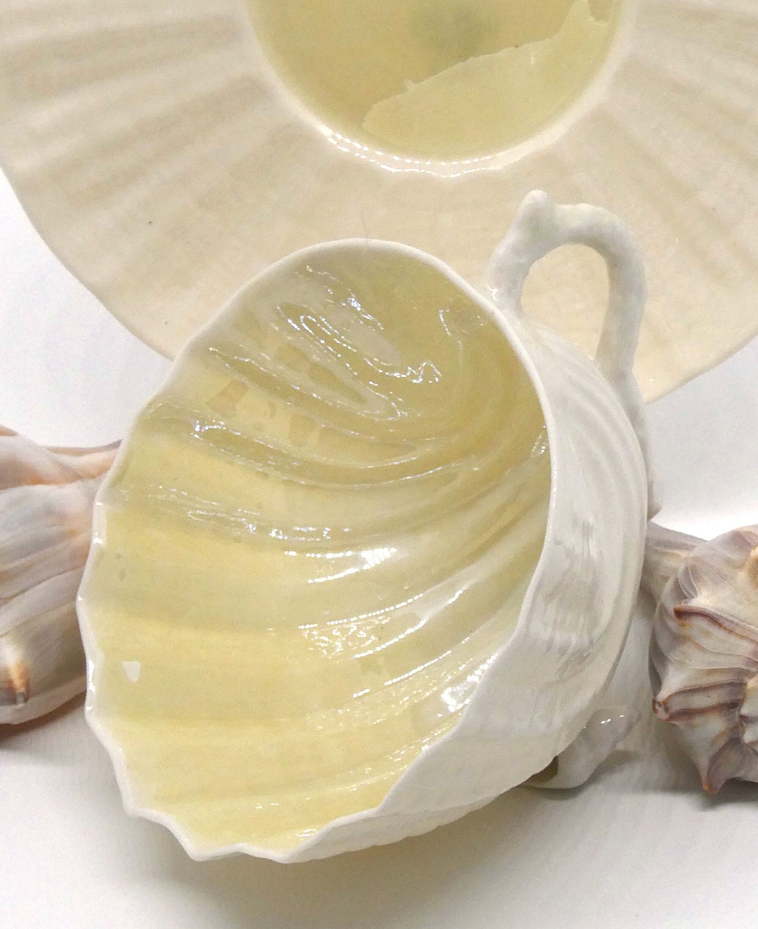 Gorgeous Neptune Yellow Footed Cup & Saucer Set by BELLEEK POTTERY ...